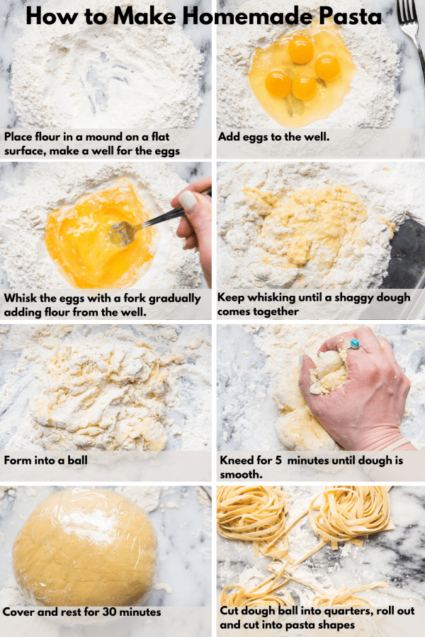 What are the 4 stages of making pasta?