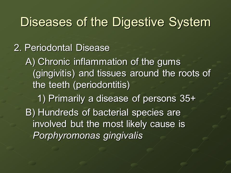 What are the 5 diseases of the digestive system?