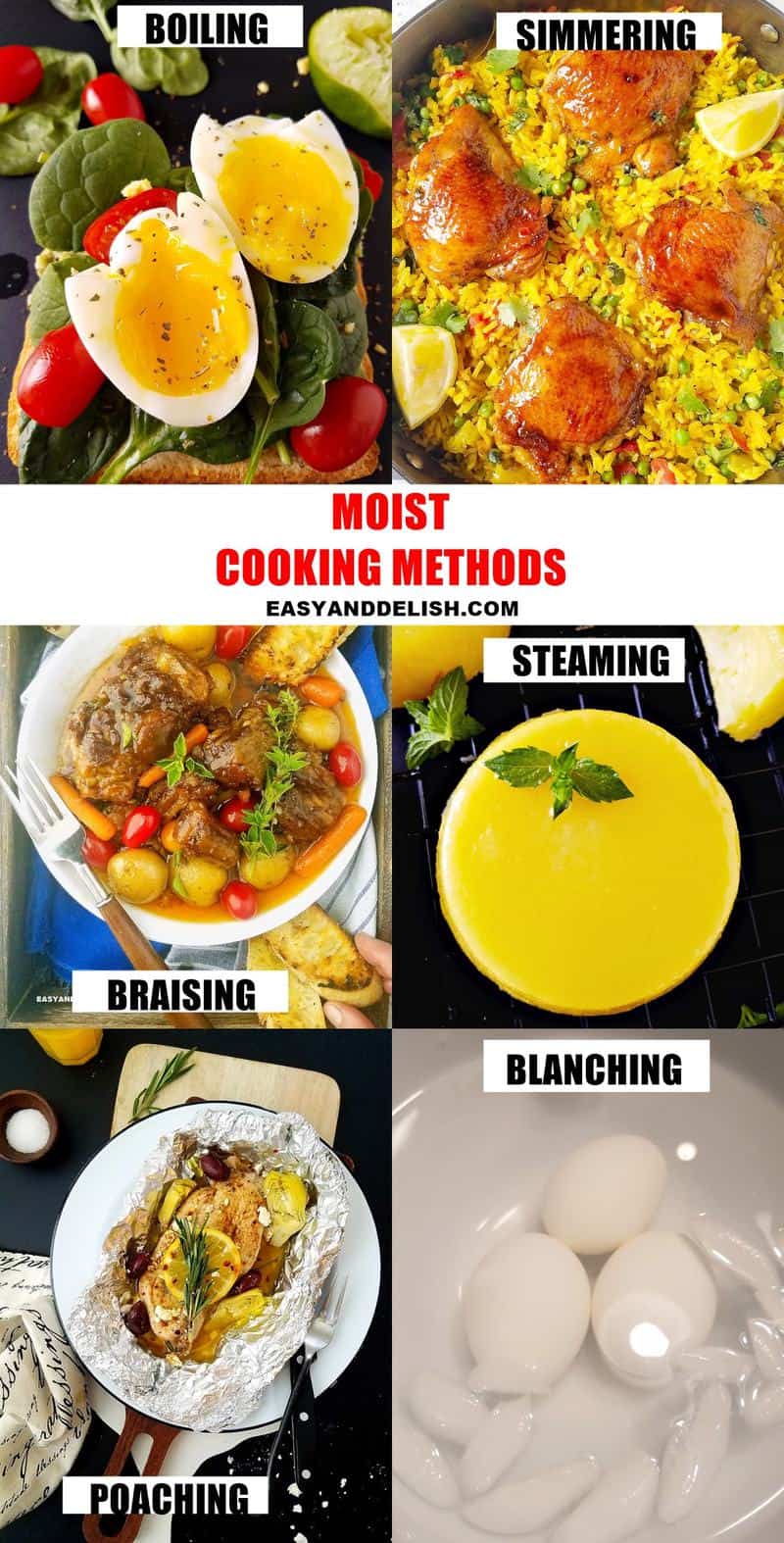 What are the 6 cooking methods?