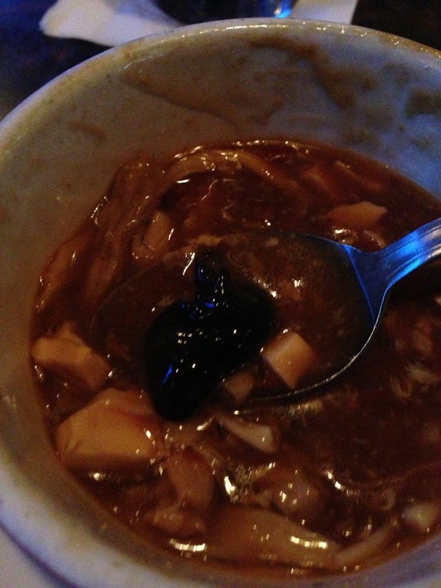 What are the black slimy things in hot and sour soup?