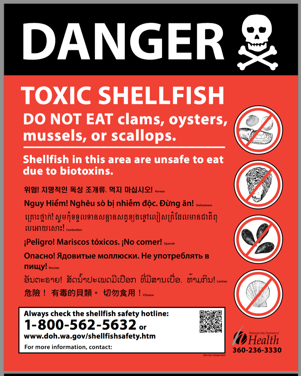 What are the dangers of eating shellfish?