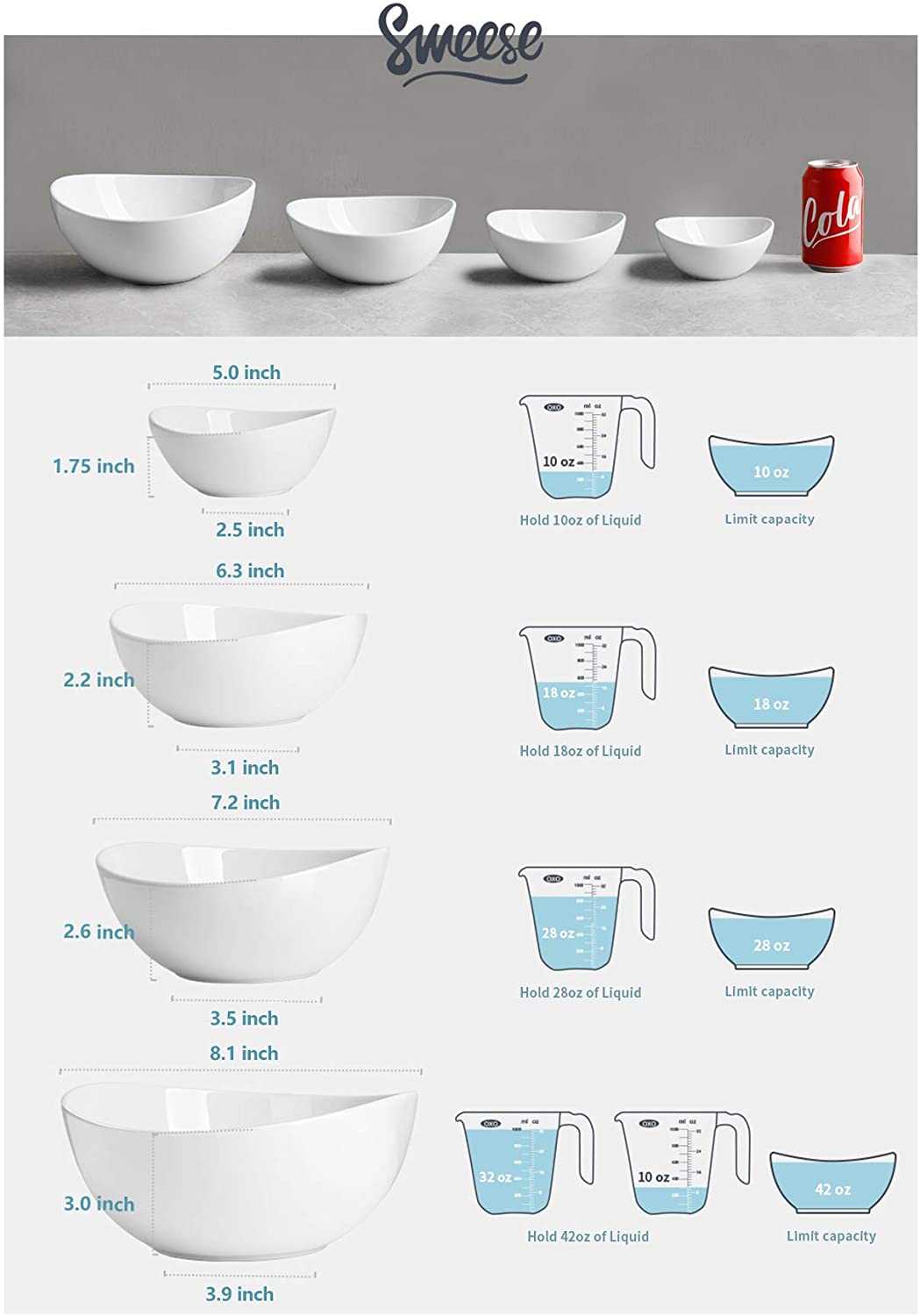 What are the different size bowls?