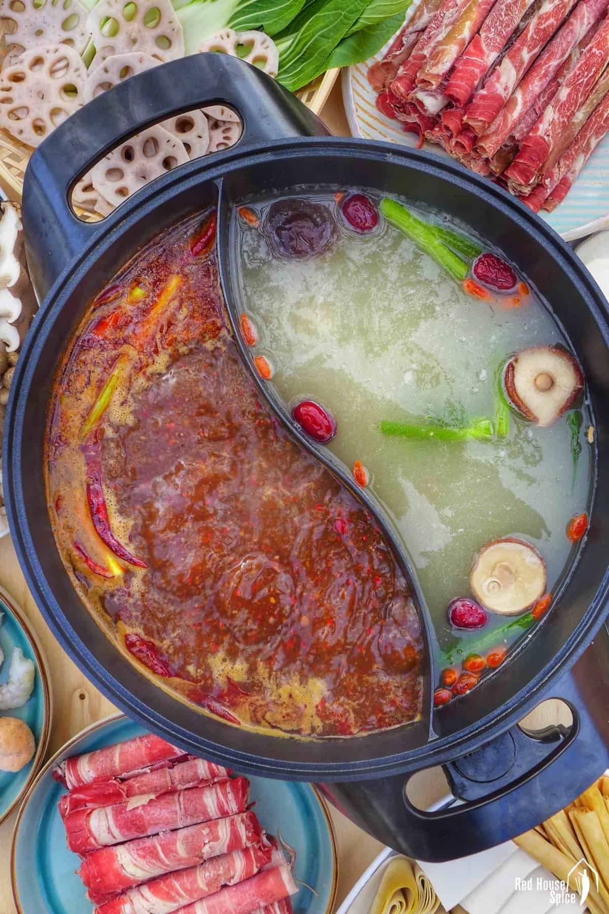 What are the different types of broth for hot pot?