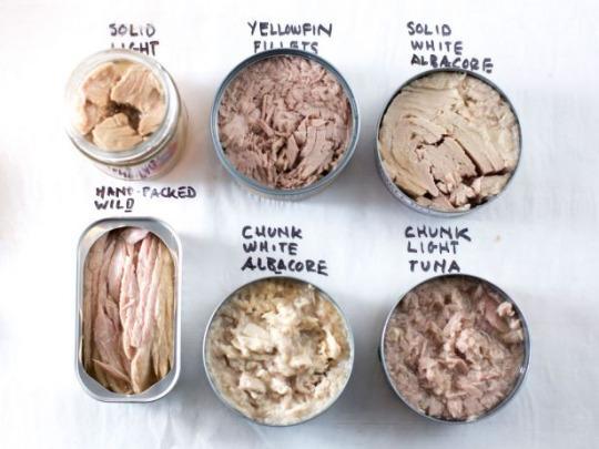 What are the different types of canned tuna?