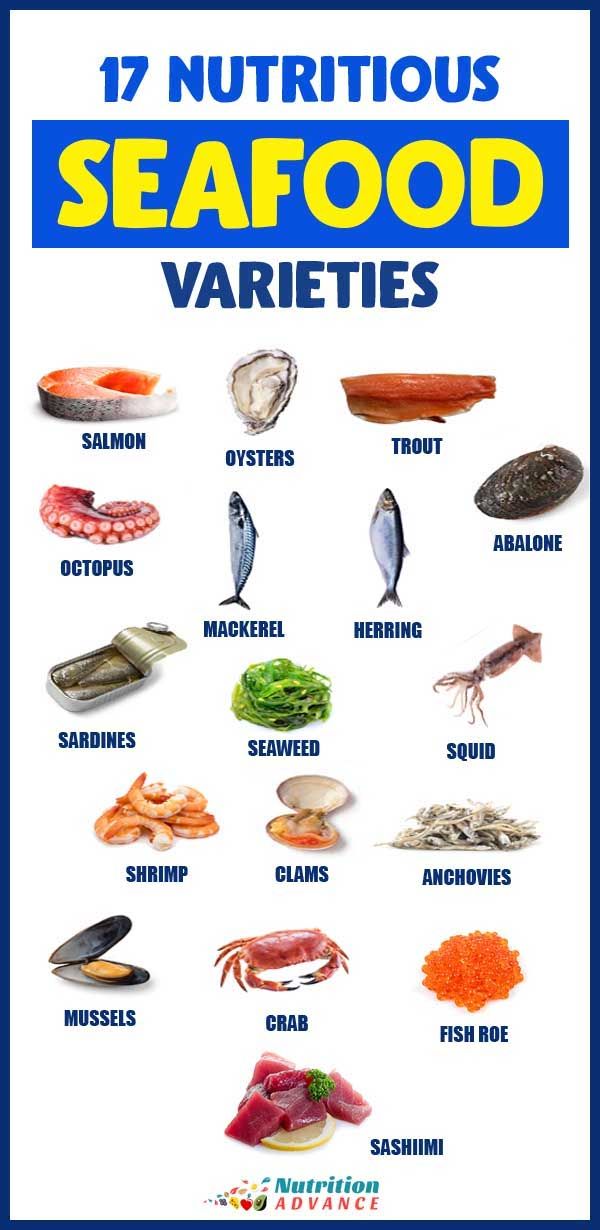 What are the different types of seafood?