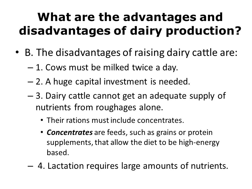 What are the disadvantages of dairy farming?