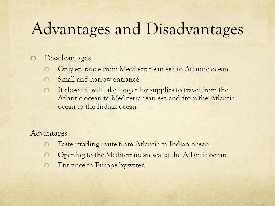 What are the disadvantages of the Mediterranean Sea?