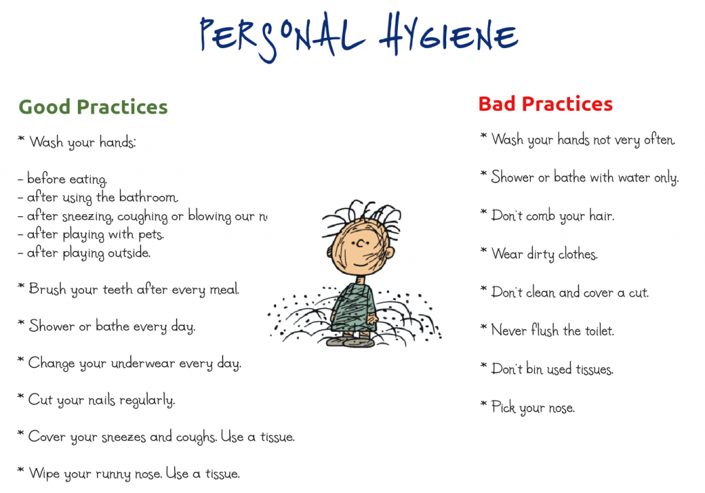What are the don'ts of personal hygiene?