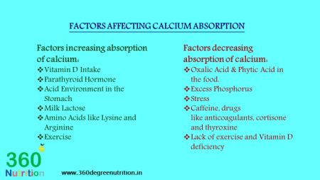 What are the factors that affect calcium absorption?