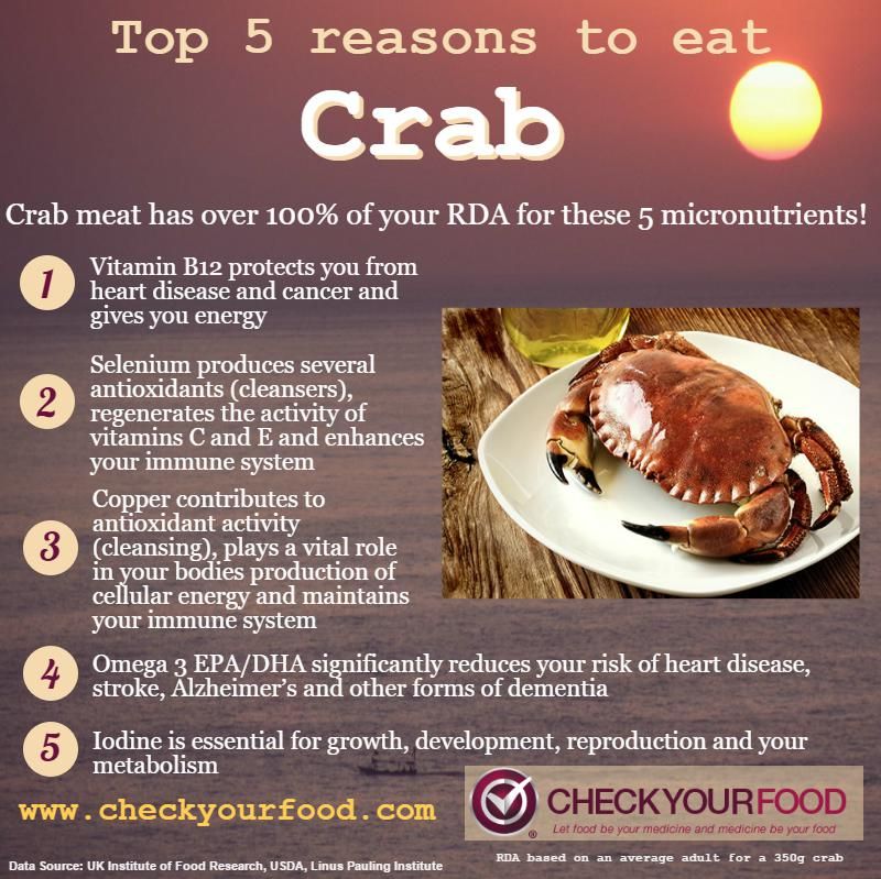 What are the health benefits of crab meat?