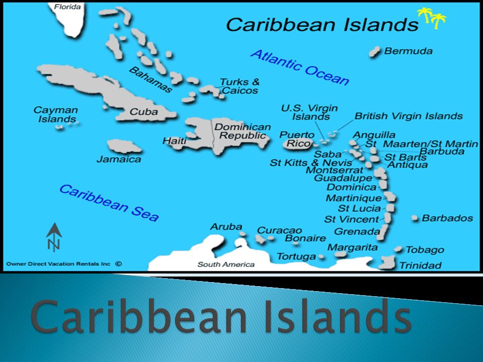 What are the largest 4 Caribbean islands?