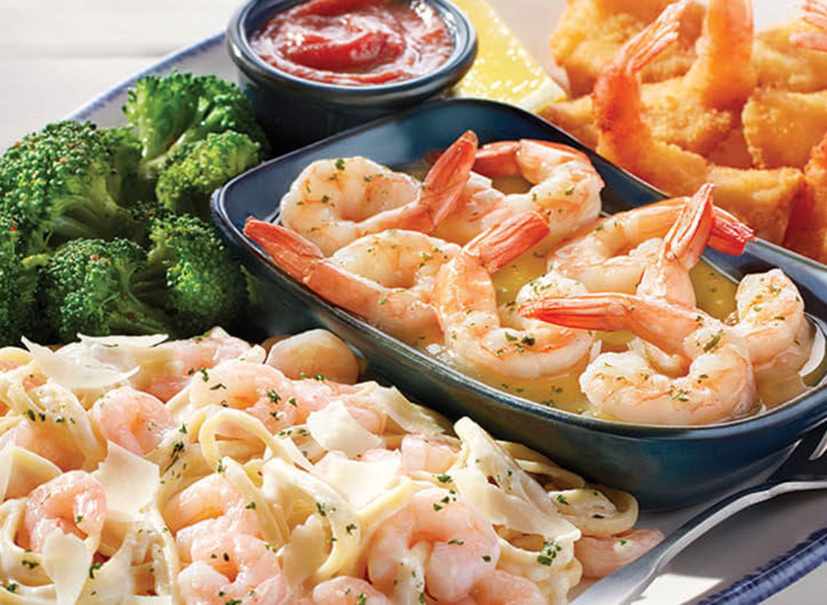 What are the lightest dishes on the Red Lobster menu?