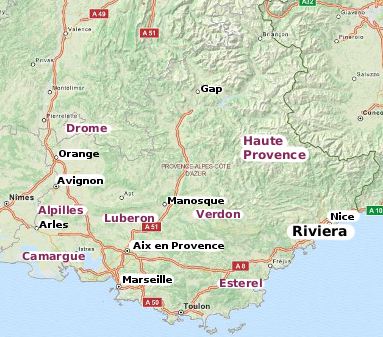 What are the main cities in Provence France?