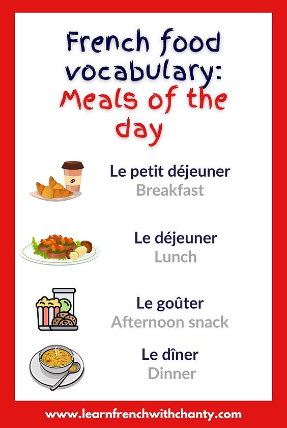 What are the meals in French?
