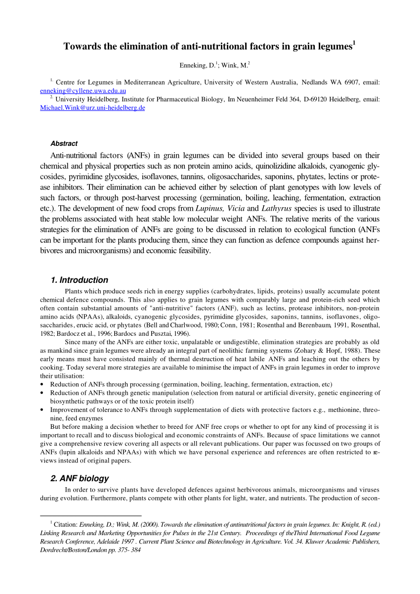 What are the methods for removal of anti nutritional factors?