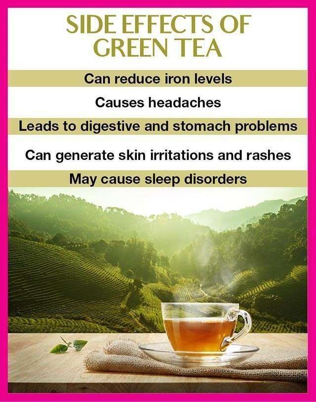 What are the negative effects of drinking green tea?