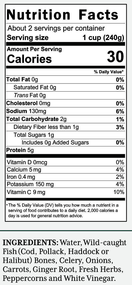 What are the nutrients of fish bone broth?