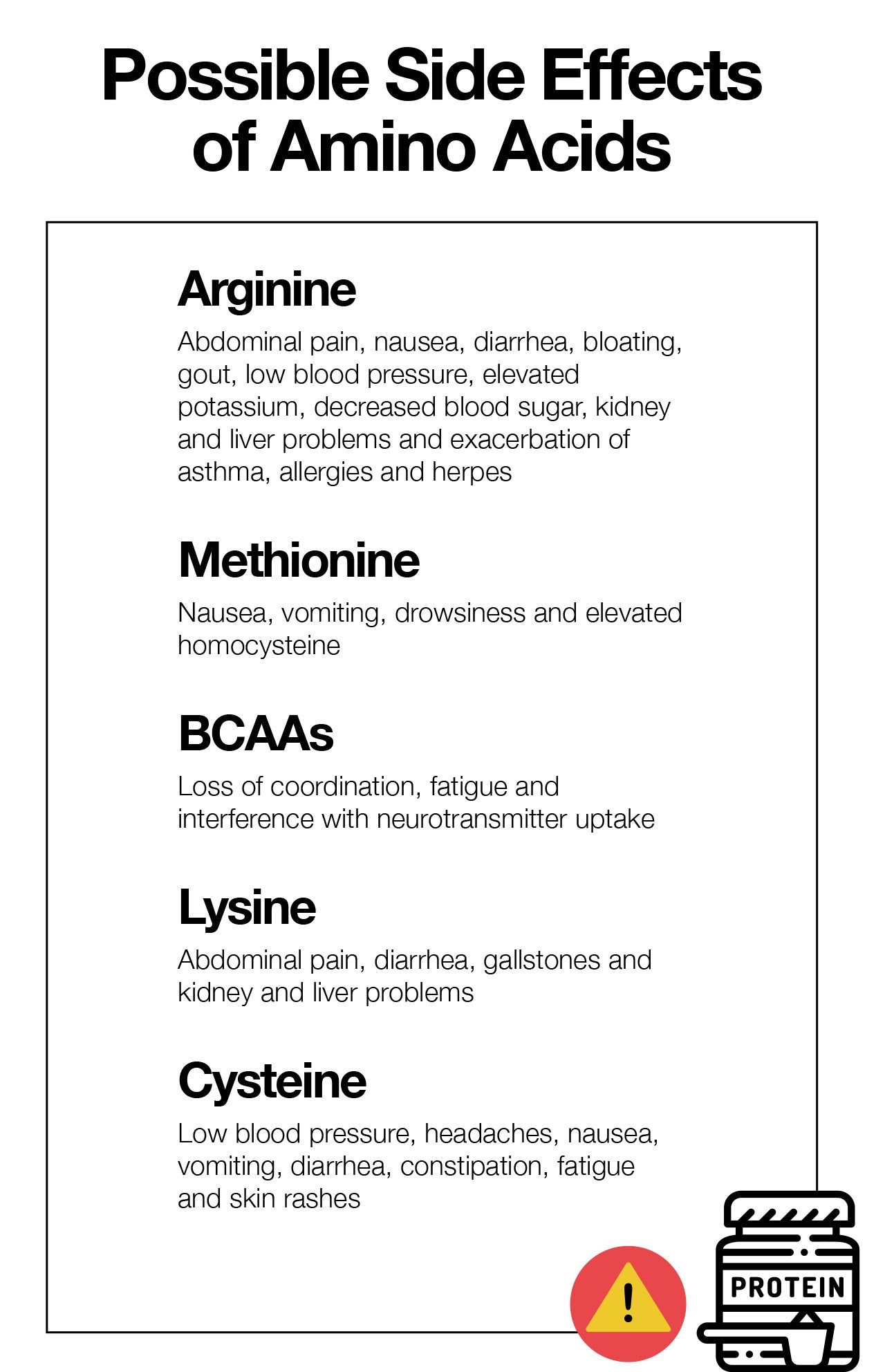What are the side effects of taking amino acids?