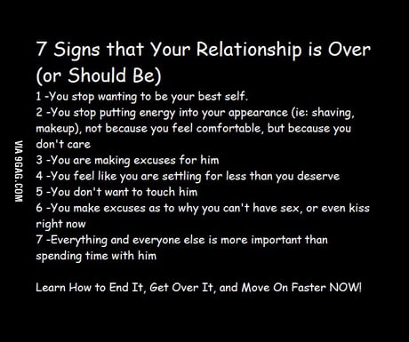 What are the signs when a relationship is over?