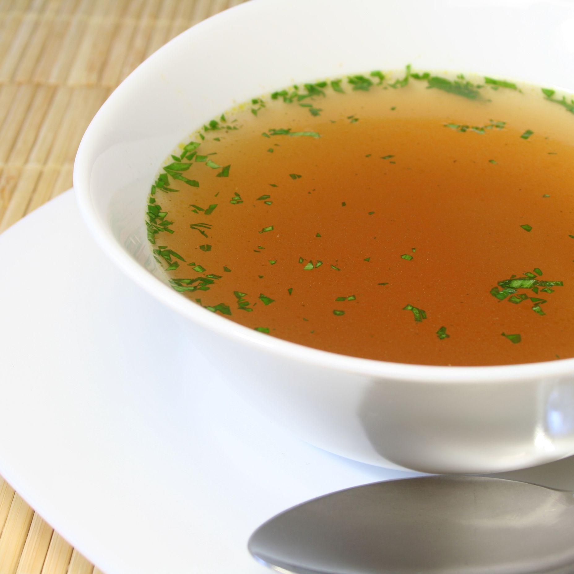 What are the soups that are made from white stock?