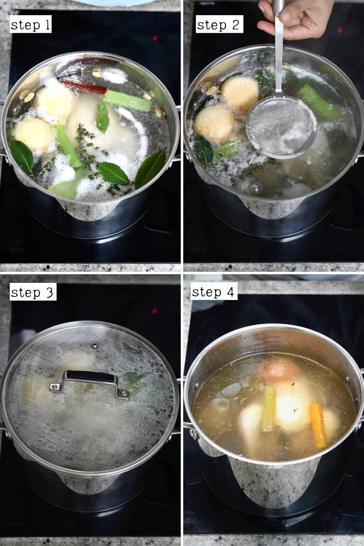 What are the steps to making chicken stock?