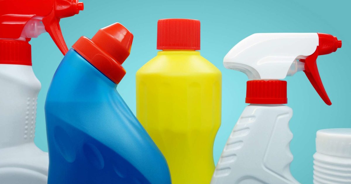 What are the symptoms of inhaling cleaning products?