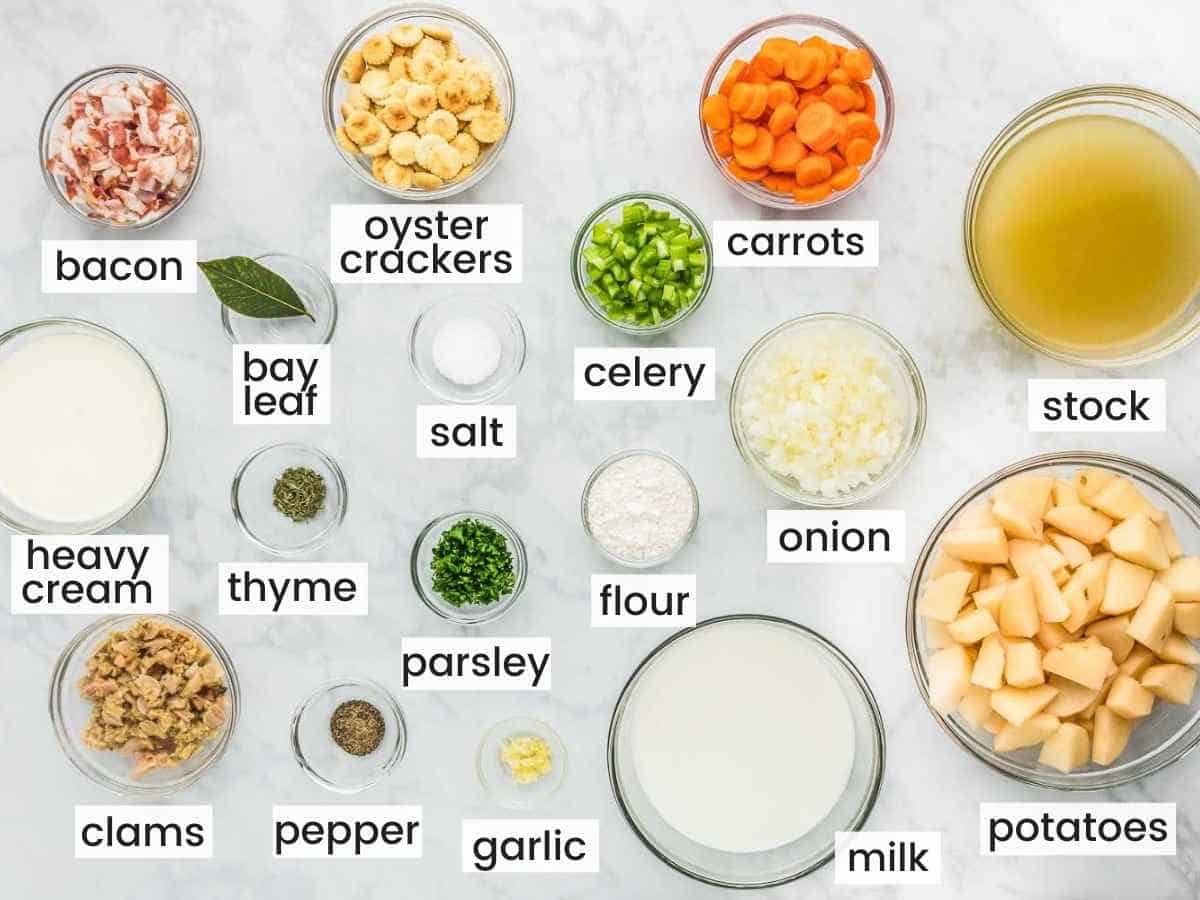 What are the thickening ingredient of chowder?