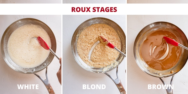 What are the three stages of a Roux?