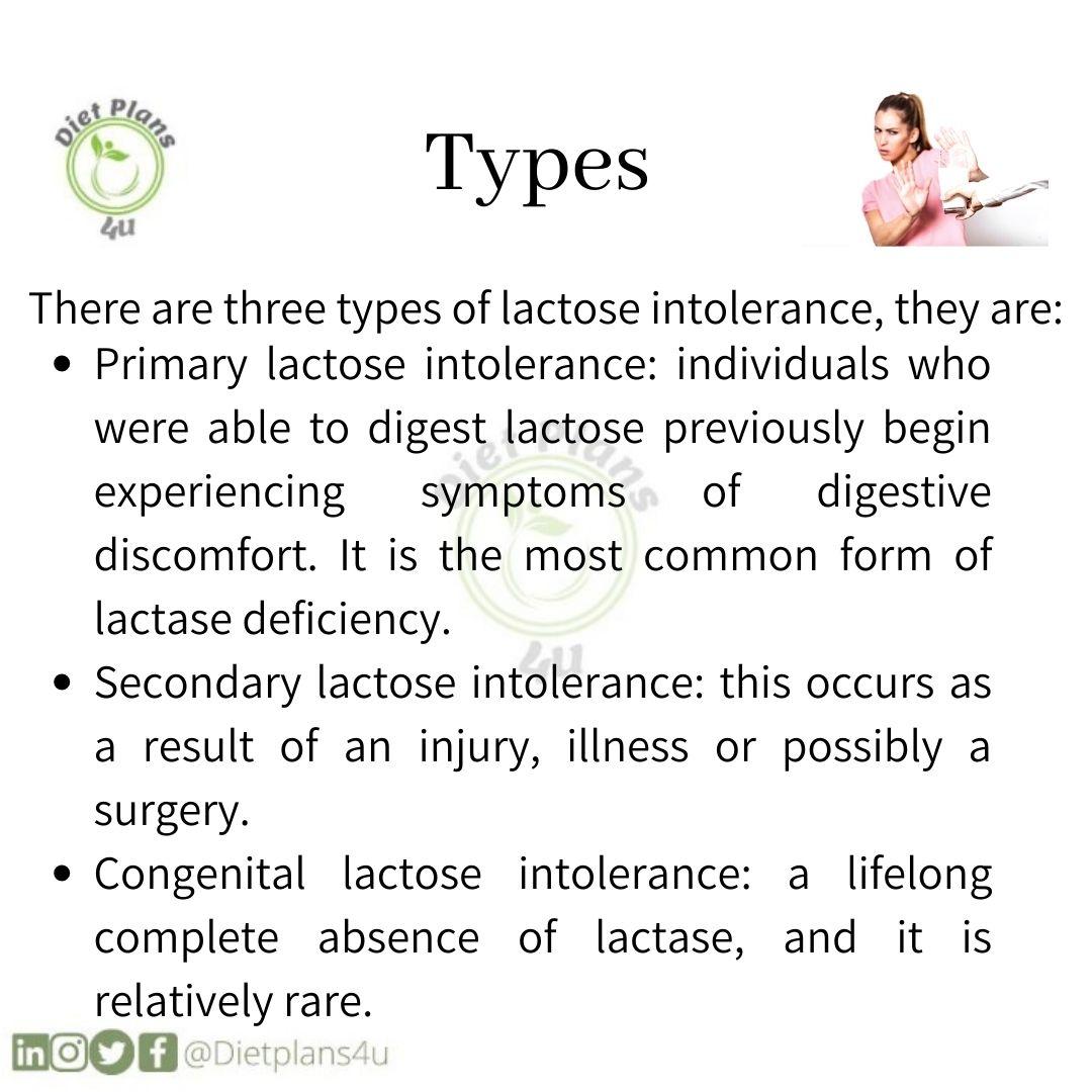 What are the three types of lactose intolerance?