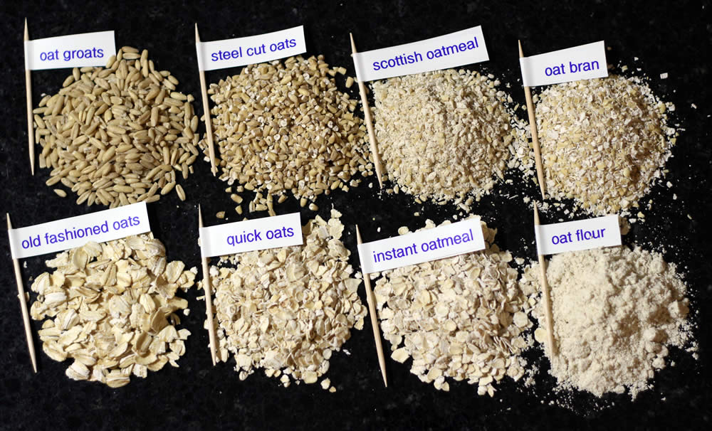 What are the three types of oatmeal?