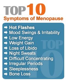 What are the top 10 signs of menopause?