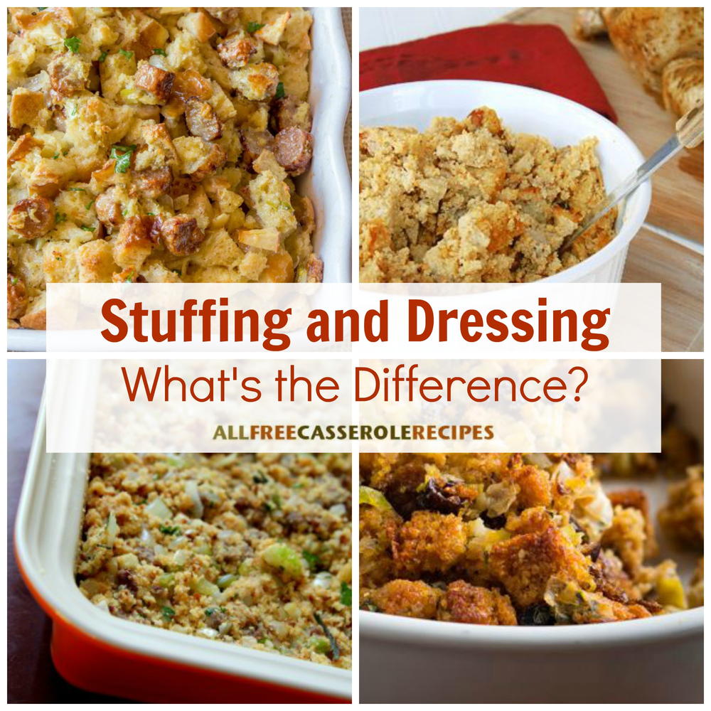 What are the two main differences in dressing and stuffing?