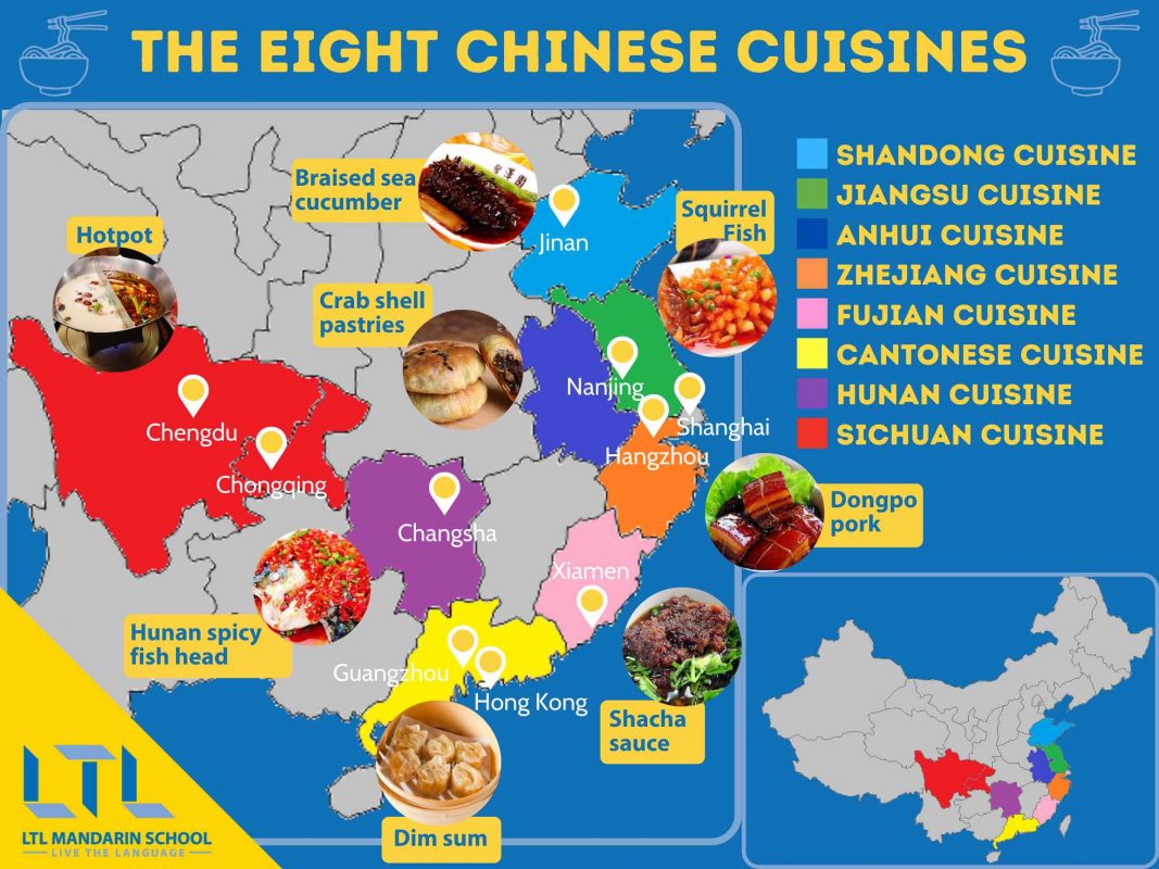 What are the types of Chinese cuisine?
