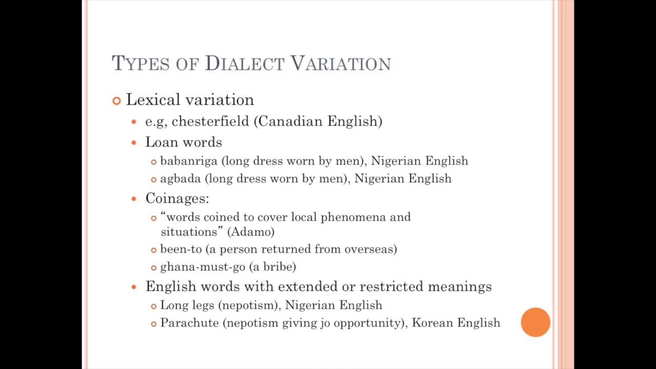 What are the types of dialects?