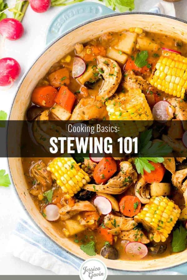 What are the types of stewing in cooking?