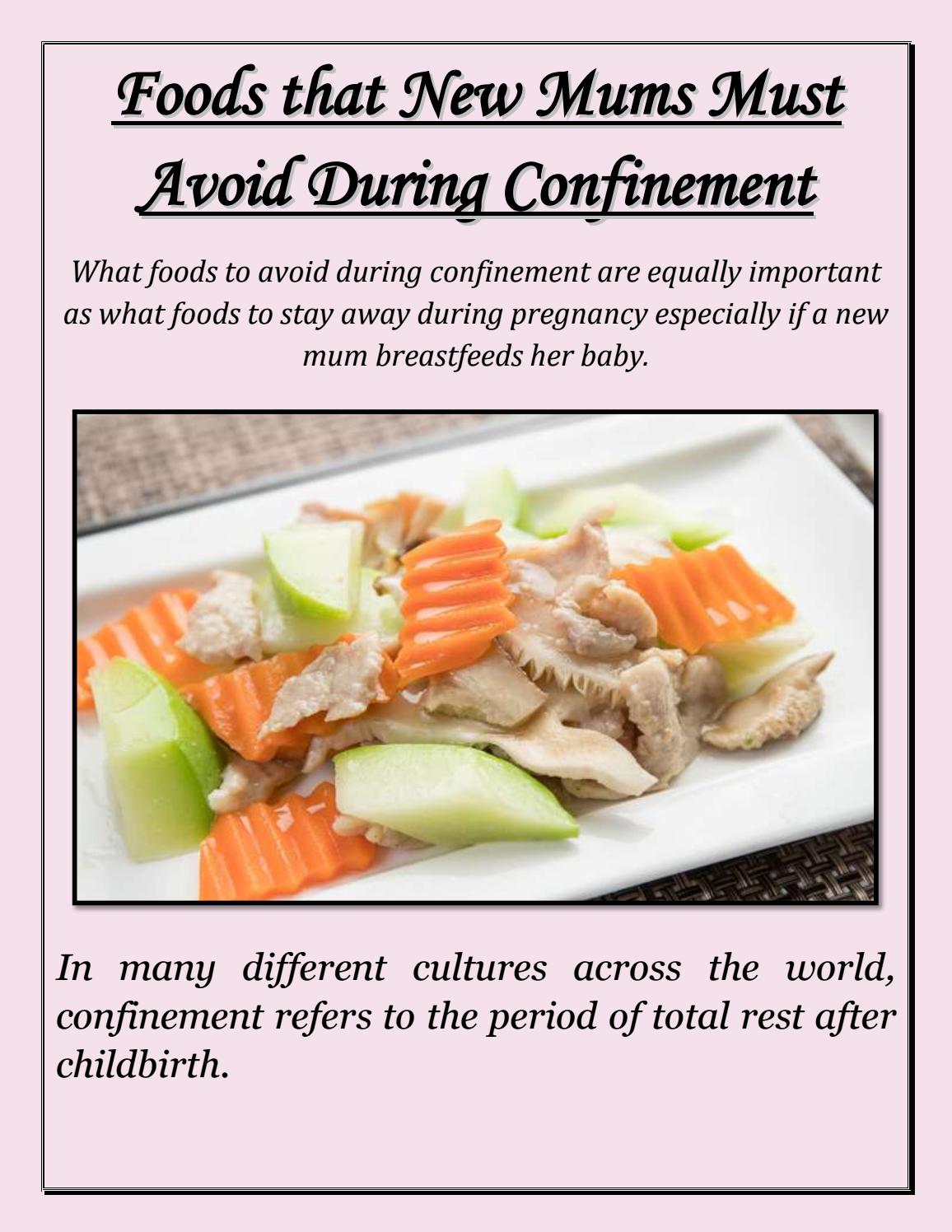 What can be eaten during confinement?