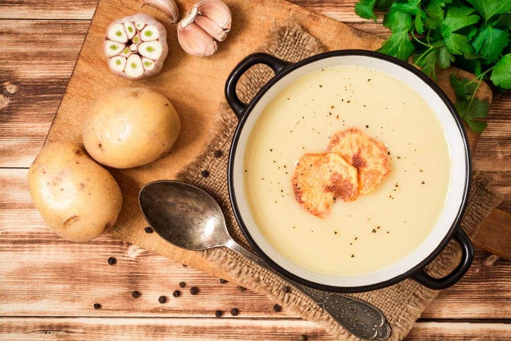 What can be used instead of potatoes in soup?