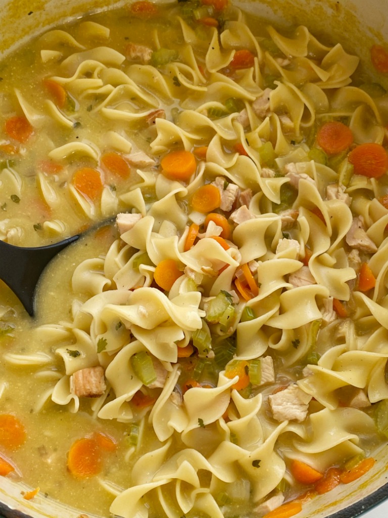 What can I substitute for egg noodles in chicken soup?