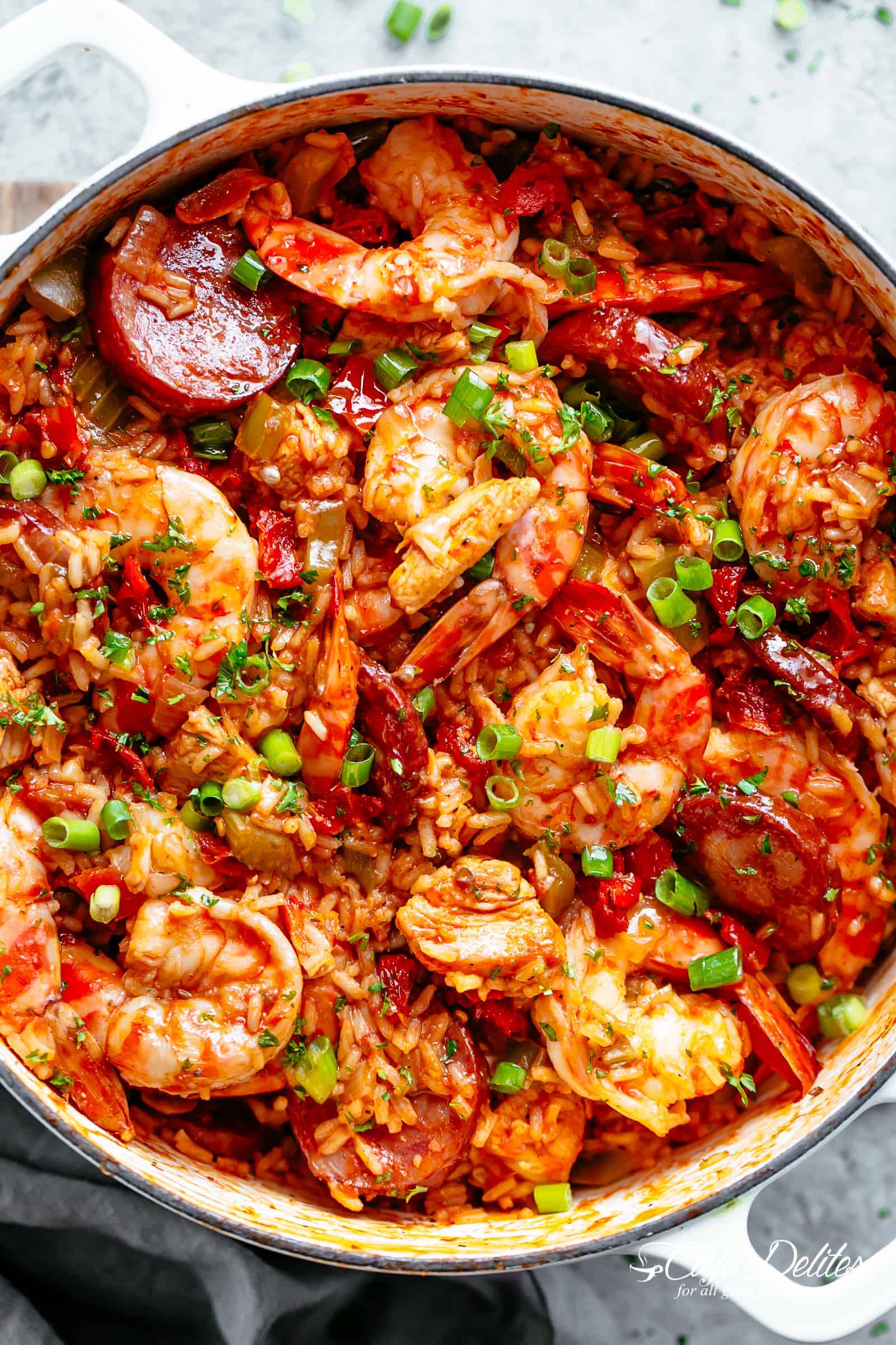 What can I substitute for shrimp in jambalaya?