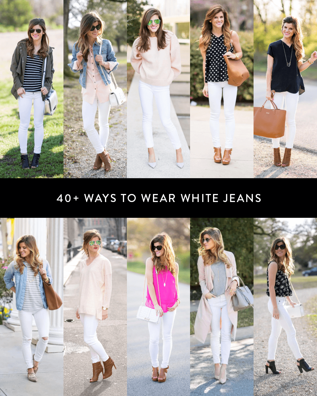 What can I wear with white jeans for a party?