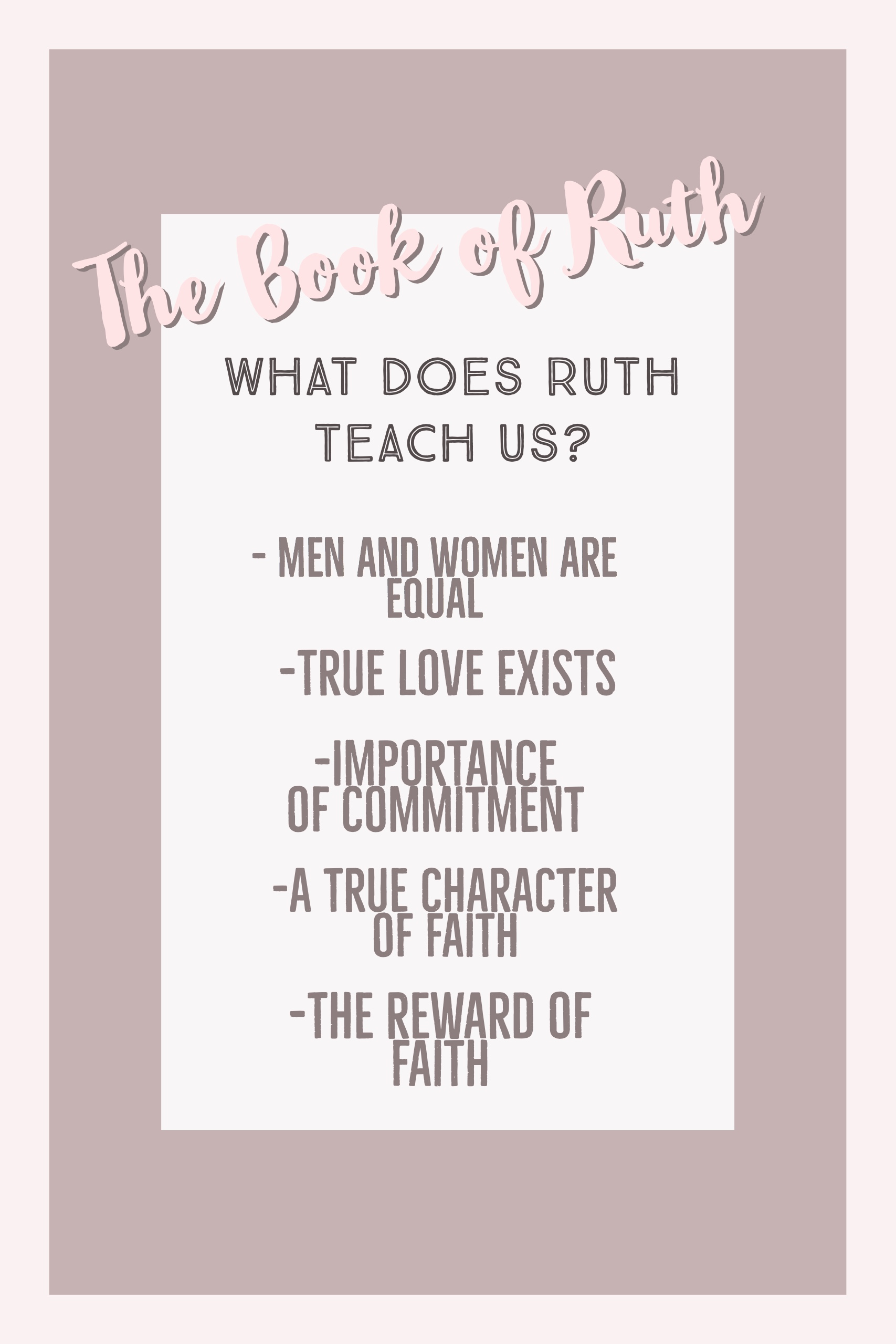 What can we learn from Ruth 1?