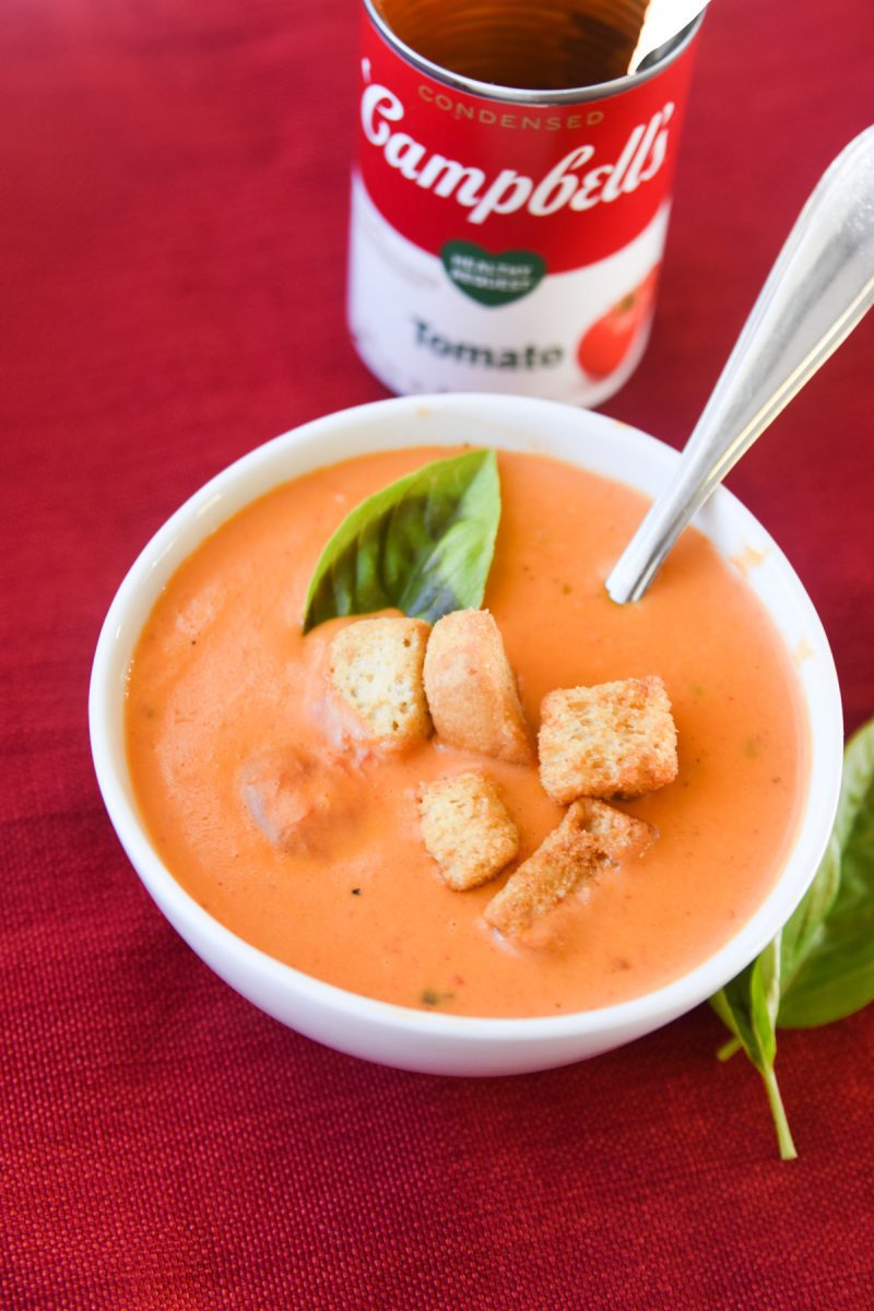 What can you add to canned tomato soup?
