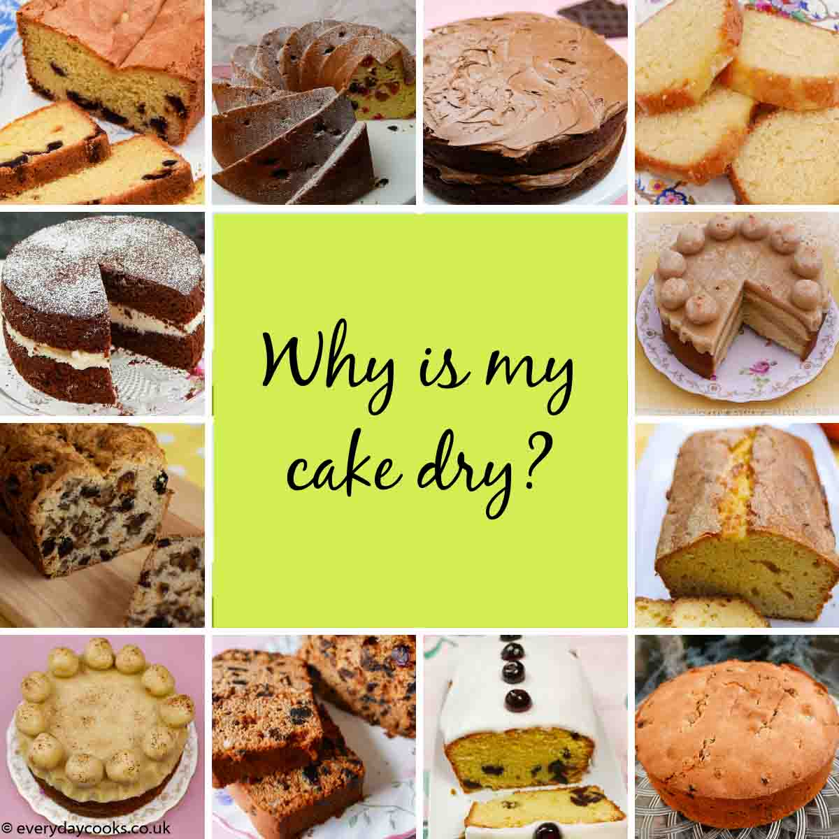 What causes a cake to be dry?