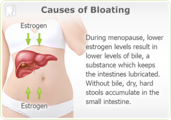 What causes menopausal belly bloat?