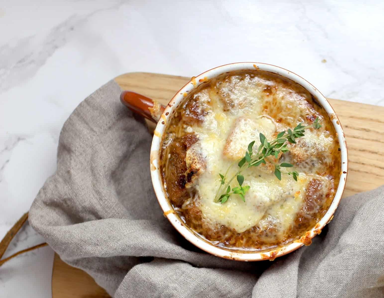What cheese Can you substitute in French onion soup?