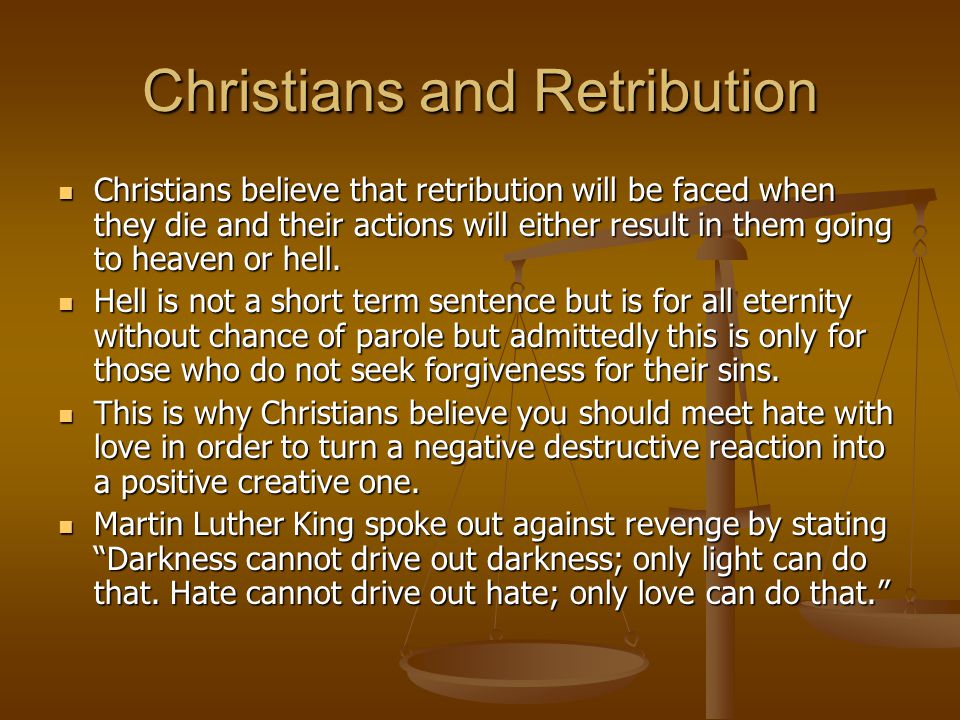 What Christians believe about retribution?