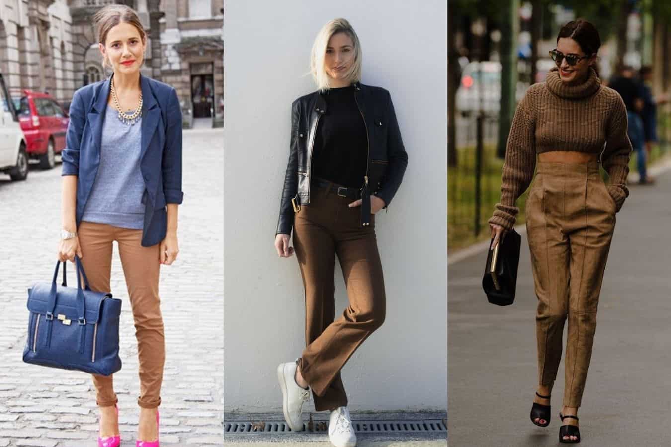 What color goes with brown in clothing?