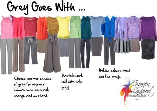 What Colour compliments grey clothes?