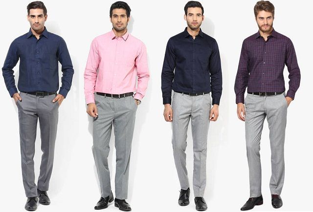 What Colour shirt goes with grey pants?