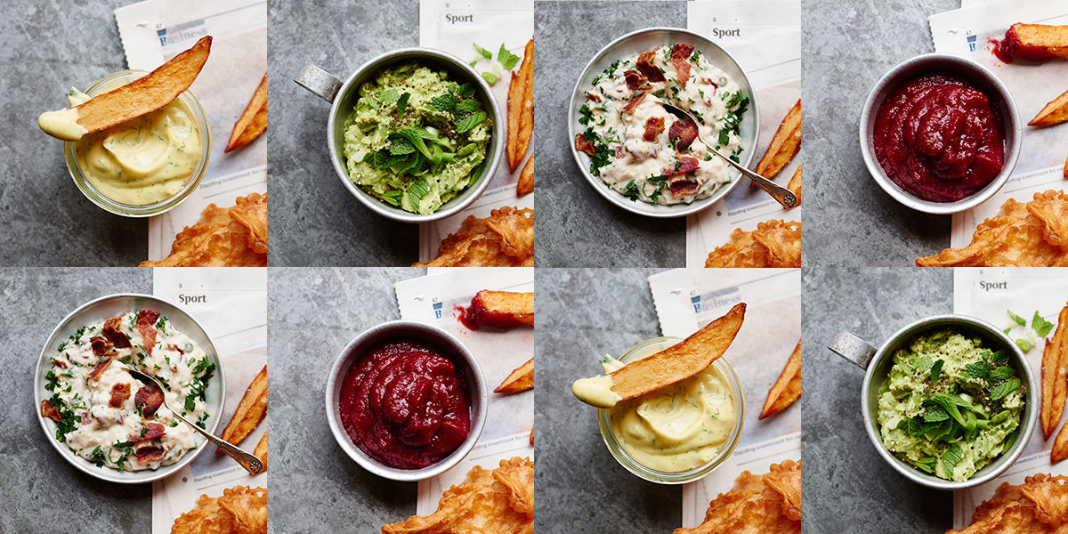 What condiments go with fish and chips?